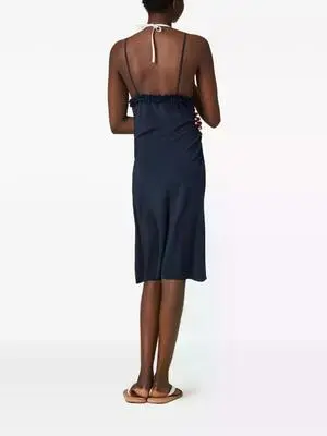 Miu Miu Embroidered Marocain Crepe Dress