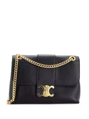 Celine Victoire Flap Leather Teen Shoulder Bag - Black