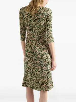 Prada Embroidered Printed Sable Dress
