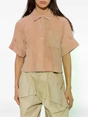 Loewe Suede Logo-embossed Shirt