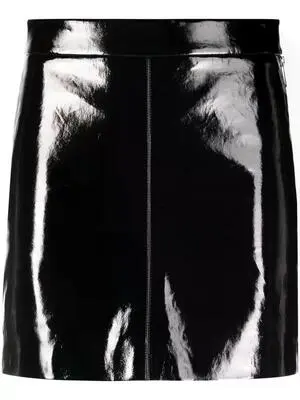 Zadig&Voltaire Jinette Vinyl Leather Miniskirt - Black