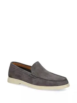 BOSS Leather Suede Slip-on Loafers - Grey