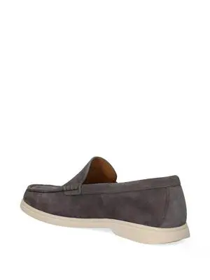 BOSS Leather Suede Slip-on Loafers - Grey