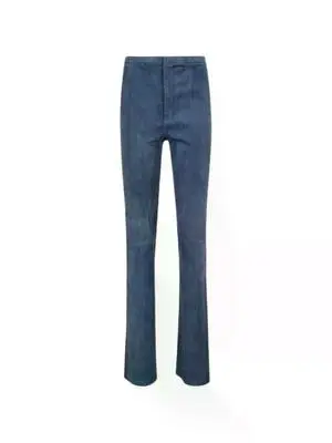 Stouls Suede Slim-fit Trousers - Blue