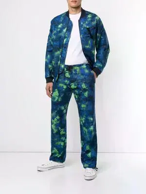 PORTS V Dye Detail Bomber Jacket - Blue