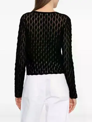 FRAME Pointelle-knit Tie-fastening Cardigan