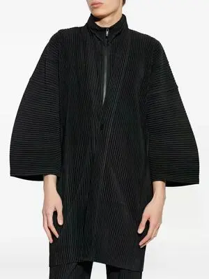 Issey Miyake Pleated Wide-sleeve Coat