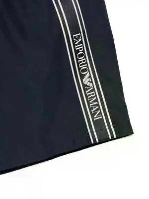 Emporio Armani Logo Print Drawstring Swim Shorts