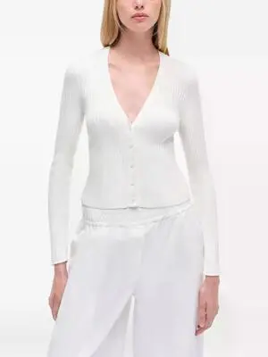 Simkhai Ailany" Ribbed Button-front Cardigan