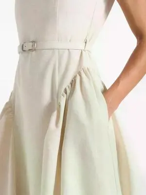 Manière De Voir Maniere De Voir Gaia Belted Pleated Dress Off White