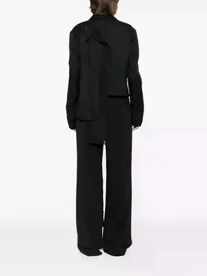 Yohji Yamamoto Asymmetric Twill Jacket With Front Tie