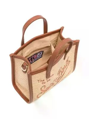 MC2 SAINT BARTH Mini Vivian Logo-embroidered Straw Tote Bag