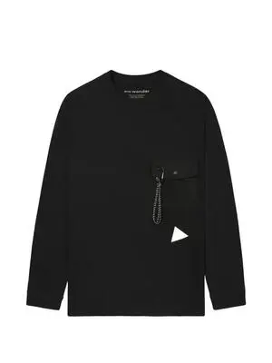 AND WANDER Pocket Long-sleeve T-shirt - Black