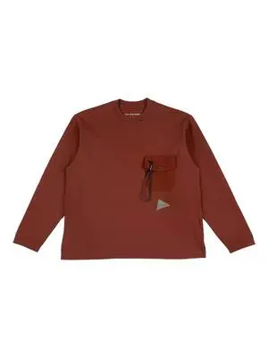 AND WANDER Pocket Long-sleeve T-shirt - Brown
