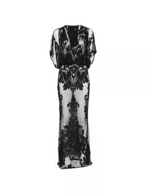 Norma Kamali Embroidered Hooded Maxi Dress