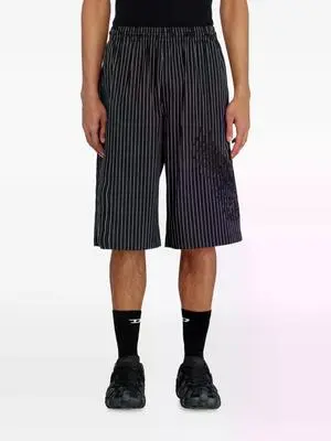 DIESEL® Pinstriped Shorts With Phoenix Embroidery