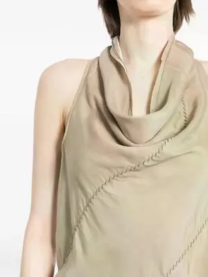 YEHUAFAN Draped-neck Halterneck Top