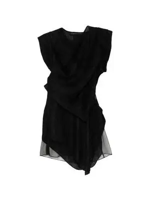 YEHUAFAN Draped Sleeveless Top