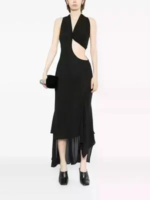 YEHUAFAN Asymmetric Cut-out Dress