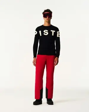 Perfect Moment Piste" Merino Wool Blend Intarsia Knit Sweater