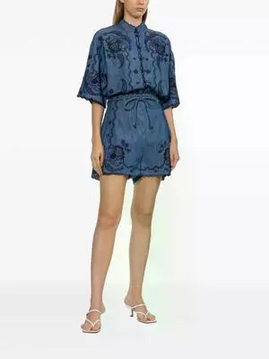 Zimmermann Embroidered Scalloped-edge Shorts