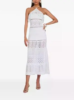 Retrofete Perette Crochet Halterneck Midi Dress