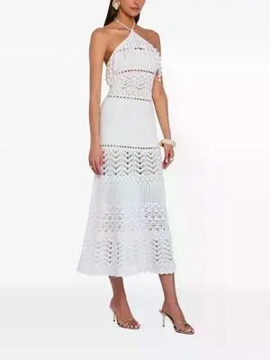 Retrofete Perette Crochet Halterneck Midi Dress