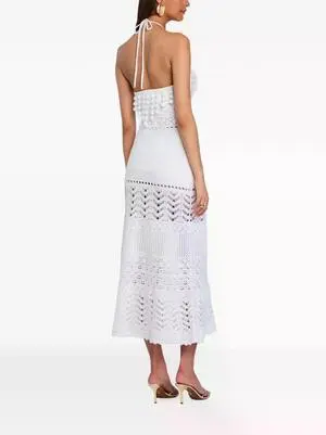 Retrofete Perette Crochet Halterneck Midi Dress