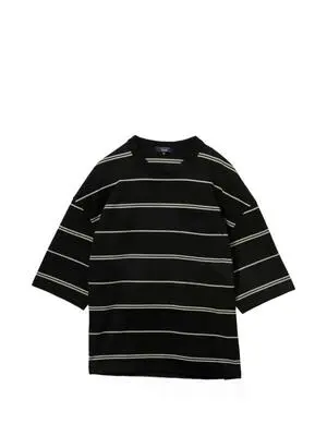 Comme Des Garçons Striped Pocket T-shirt - Black