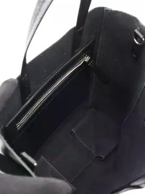 Celine Small Grained Calfskin Vertical Cabas Satchel - Black