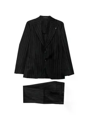 Tagliatore Pinstripe-pattern Single-breasted Suit - Blue
