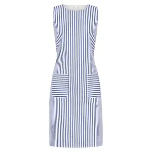 YUMI Navy Stripe Cotton Shift Dress
