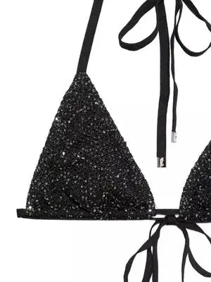 CIRCUS HOTEL Sequin Embellished Bikini Top