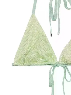 CIRCUS HOTEL Sequin Embellished Bikini - Green