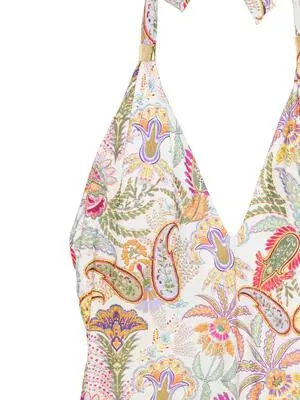AGUA DE COCO Paisley Print Halterneck Swimsuit