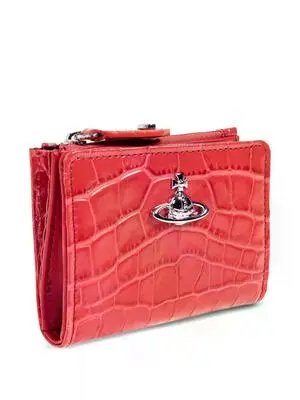 VIVIENNE WESTWOOD Orb Croc-effect Wallet - Red