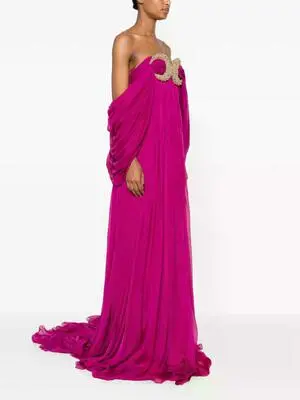 Amen Embellished Strapless Maxi Dress