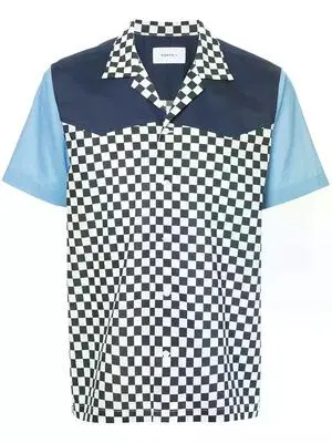PORTS V Color Block Checkered Shirt
