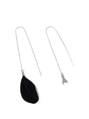 Patrizia Pepe Fly Motif Feather Pendant Earrings - Silver