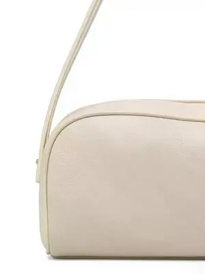 Patrizia Pepe Leather Tote Bag With Logo Plaque - Neutrals