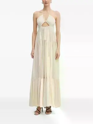 Patrizia Pepe Beige Cut-out Tiered Dress - Neutrals