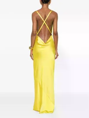Norma Kamali Cross-back Bias-cut Gown