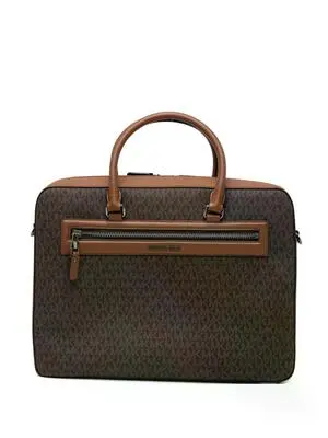 Michael Kors Monogram Zip Briefcase - Brown