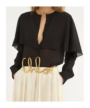 Chloé Crewneck Long Sleeve Shirt - Black