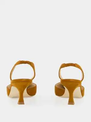 Manolo Blahnik Carolyne Suede Slingback Pumps