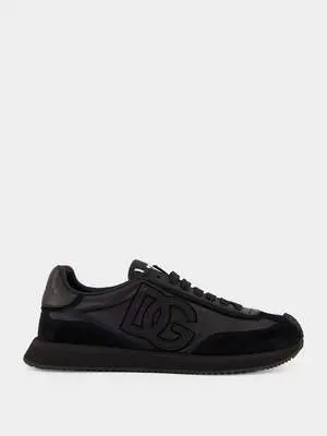 Dolce & Gabbana Dg Cushion Calfskin Leather Low Top Sneakers - Black