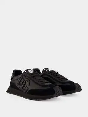 Dolce & Gabbana Dg Cushion Calfskin Leather Low Top Sneakers - Black