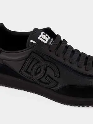Dolce & Gabbana Dg Cushion Calfskin Leather Low Top Sneakers - Black
