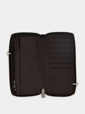 Dolce & Gabbana Ebony Crocodile Leather Zip Wallet