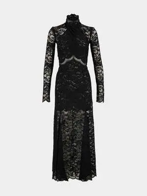 Rabanne High-neck Lace Maxi Dress